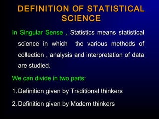 Meaning of Statistics | PPT