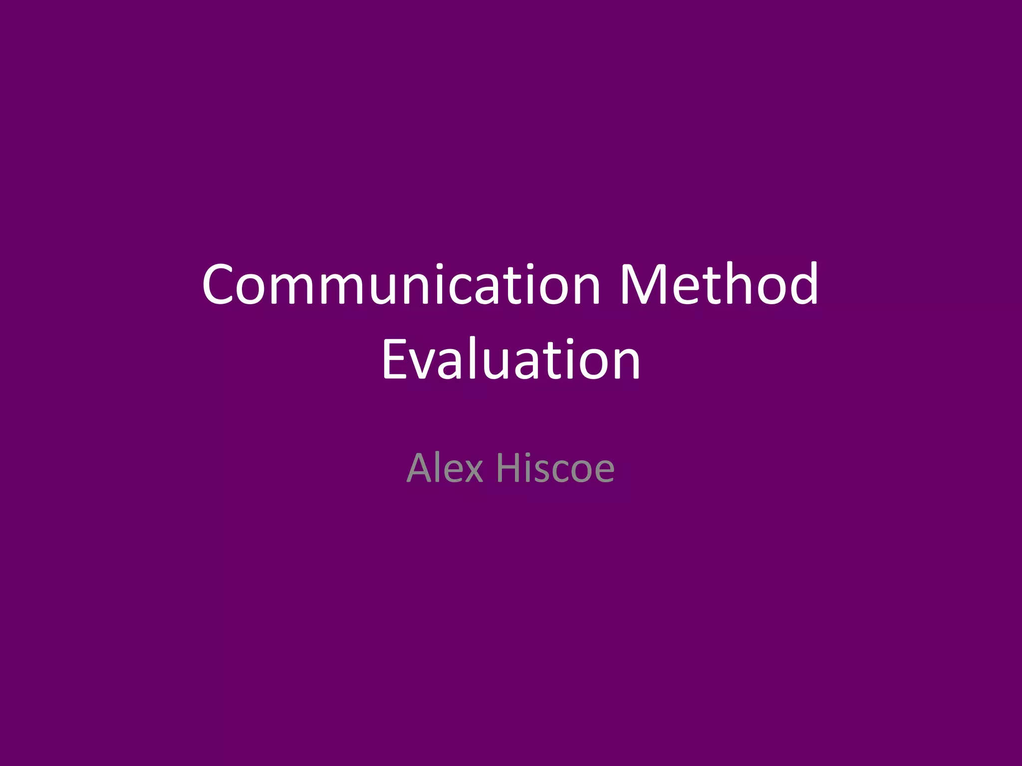 1. communication methods mind map alex hiscoe | PPTX