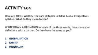GLOBAL PERSPECTIVES CAMBRIDGE IGCSE: INFORMATION SKILLS - PERSPECTIVES ...