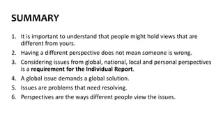 GLOBAL PERSPECTIVES CAMBRIDGE IGCSE: INFORMATION SKILLS - PERSPECTIVES ...