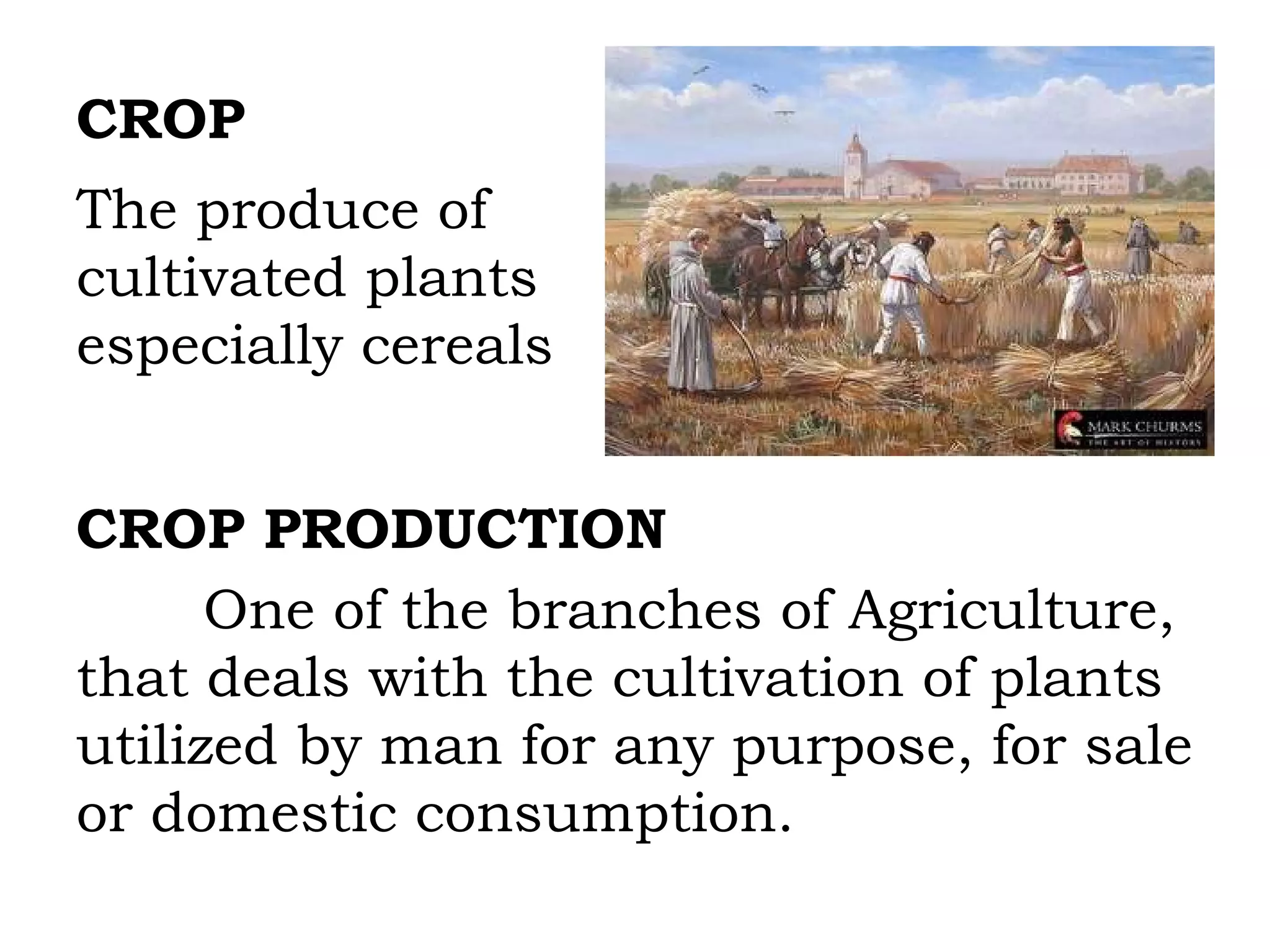 An introduction to Agricultural Crop Production | PPT