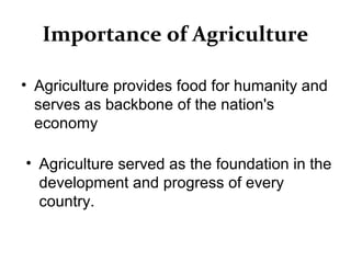 An introduction to Agricultural Crop Production | PPT
