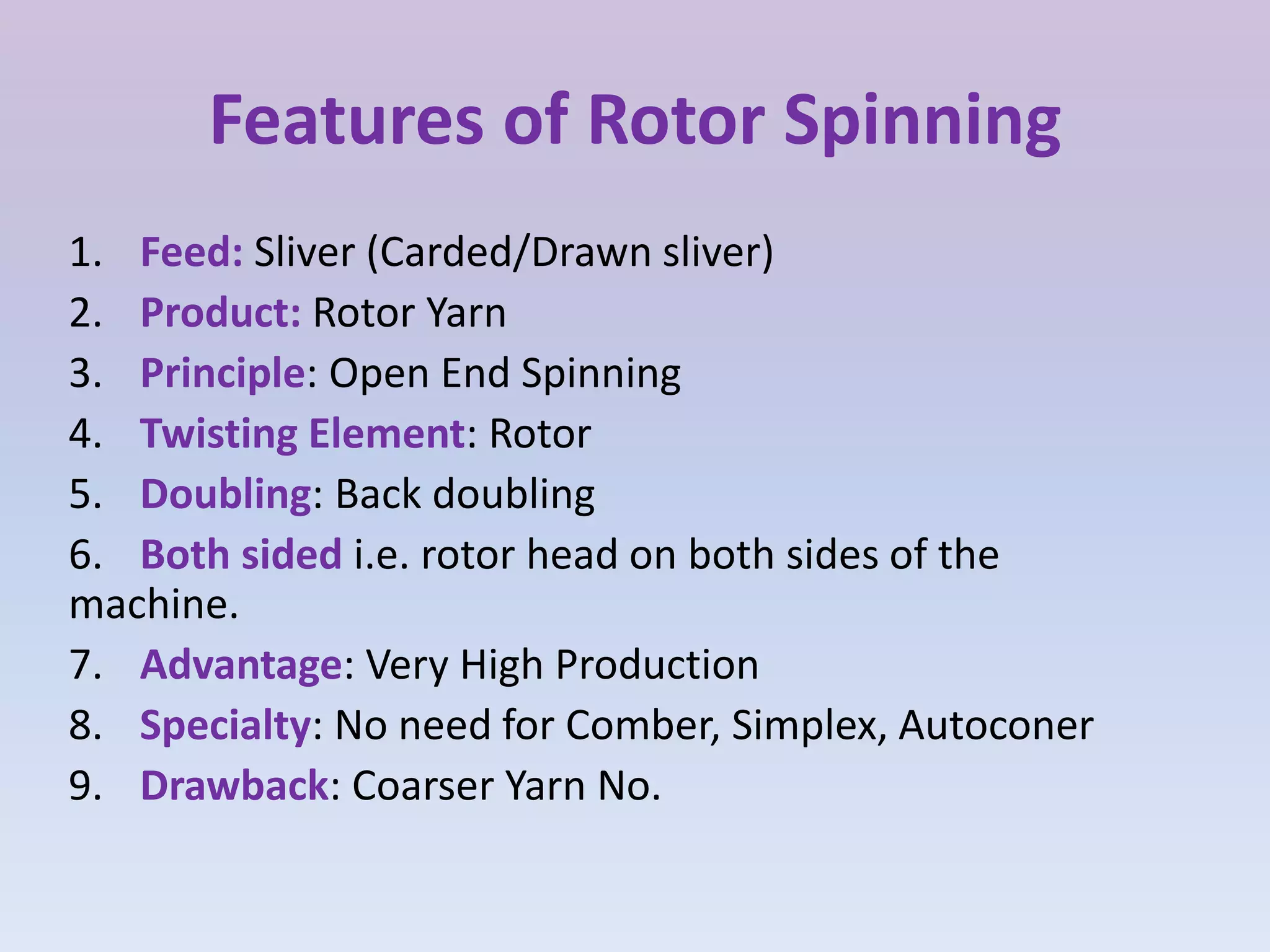 ROTOR SPINNING PROCESS | PPTX
