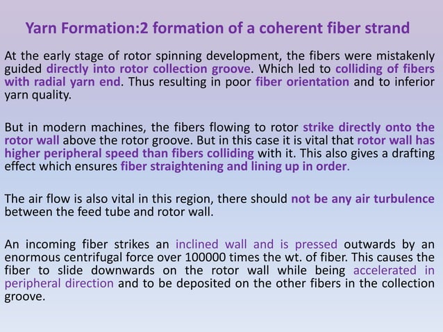 ROTOR SPINNING PROCESS
