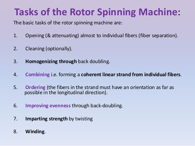 Process Diagram Of Rotor Spinning Effect Of Spinning Paramet
