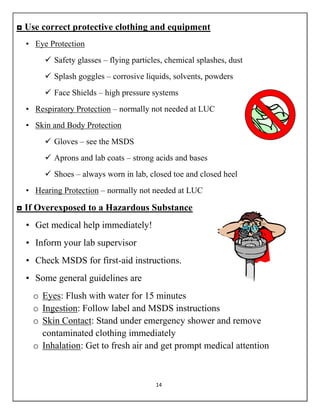 Quality Management LABORATORY SAFETY AND REGULATIONS | PDF