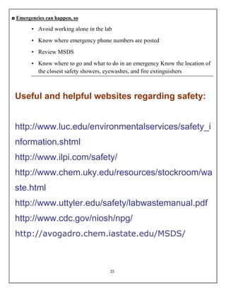 Quality Management LABORATORY SAFETY AND REGULATIONS | PDF