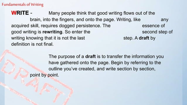 Fundamentals of writing | PPTX