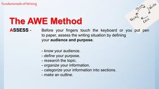 Fundamentals of writing | PPTX
