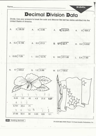 decimal exercise | PDF
