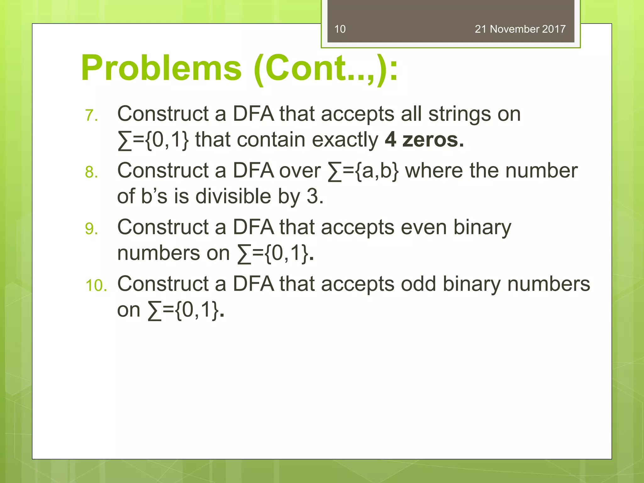 1 3 1 Deterministic Finite Automaton Ppt