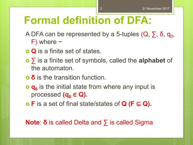 131 Deterministic Finite Automaton Ppt
