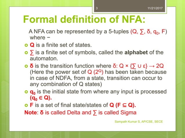 1 3 2 Non Deterministic Finite Automaton Ppt