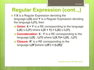 1.5 & 1.6 regular languages & regular expression | PPTX | Programming Languages | Computing