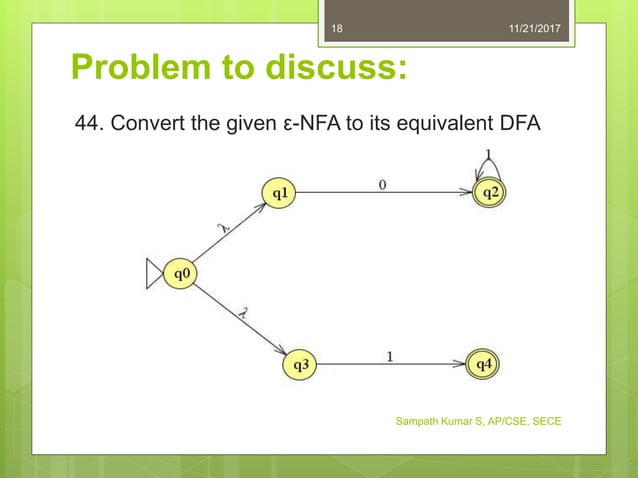 1.7. eqivalence of nfa and dfa | PPTX | Physics | Science