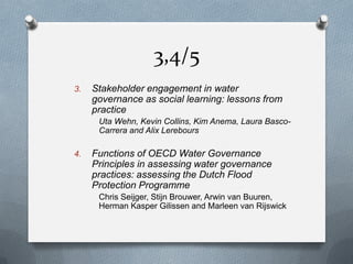 A Special Issue of “Water International” on the OECD Principles on ...