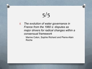 A Special Issue of “Water International” on the OECD Principles on ...