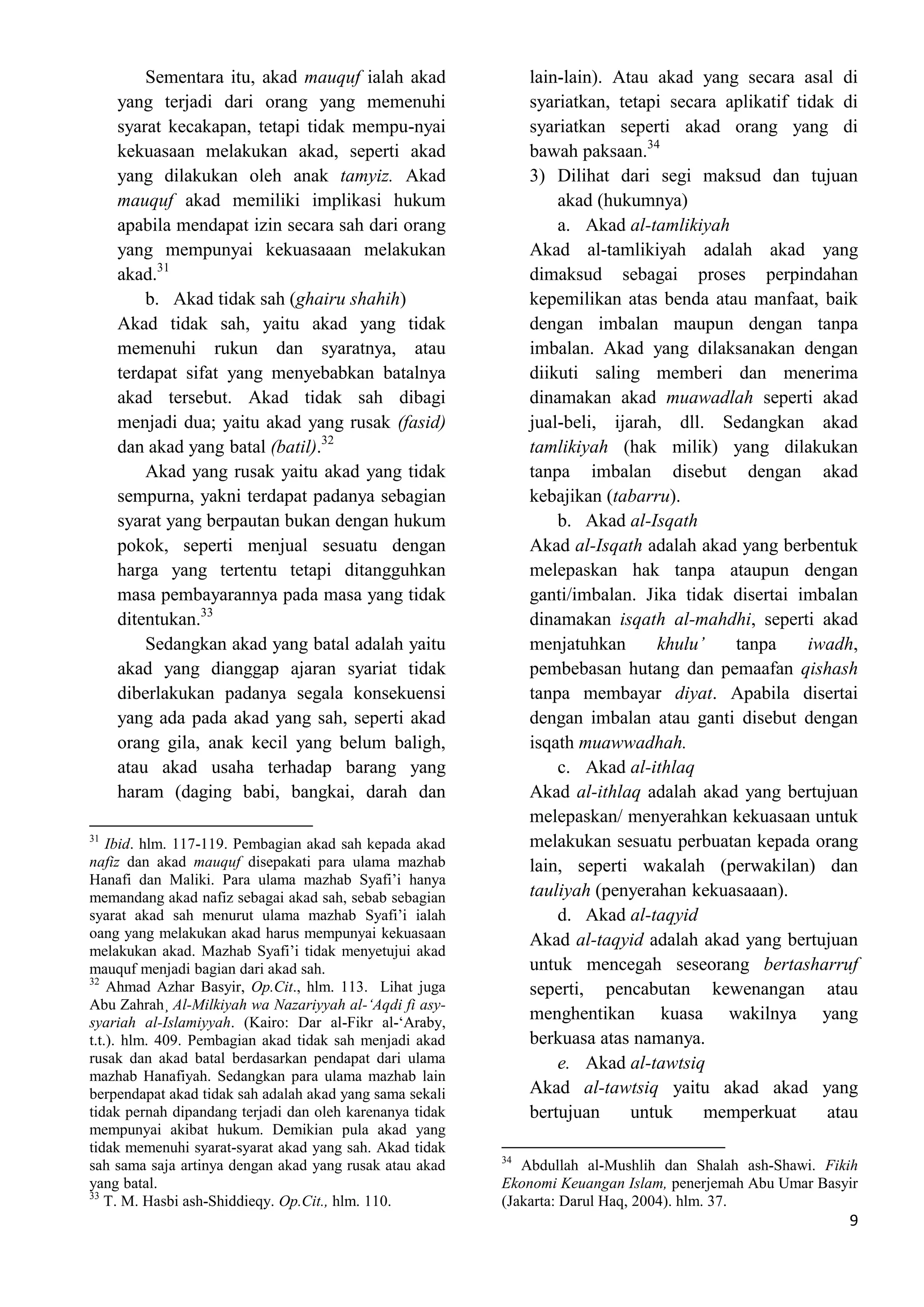 Konsep akad dalam kajian fiqh muamalah | PDF