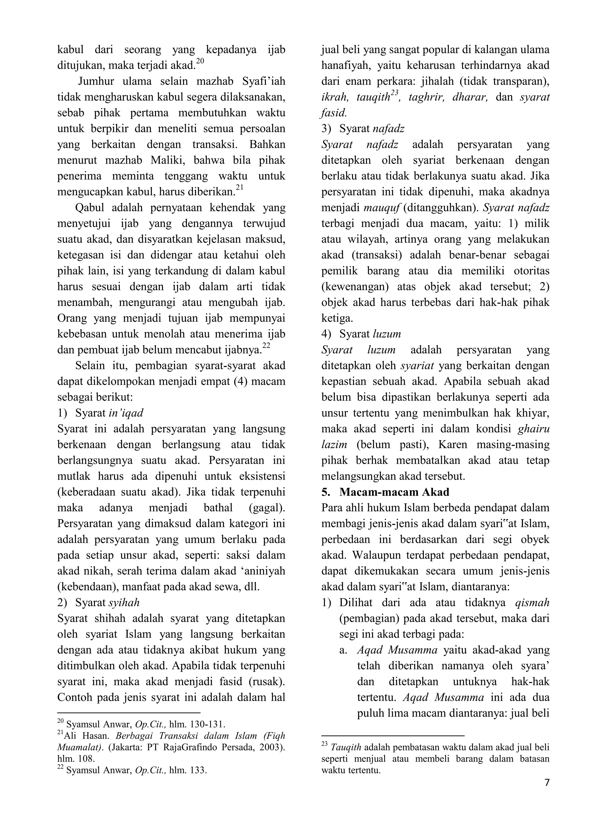 Konsep akad dalam kajian fiqh muamalah | PDF