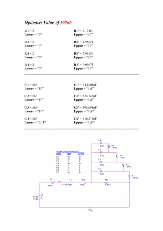 Capacitor Ladder Model using PSpice Optimizer | PDF