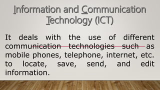 Introduction to ICT (Web 1.0 and Web 2.0) | PPTX