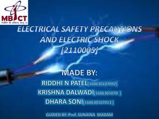 Electrical safety precautions and Electric shocks | PPTX