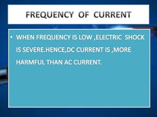 Electrical safety precautions and Electric shocks | PPTX