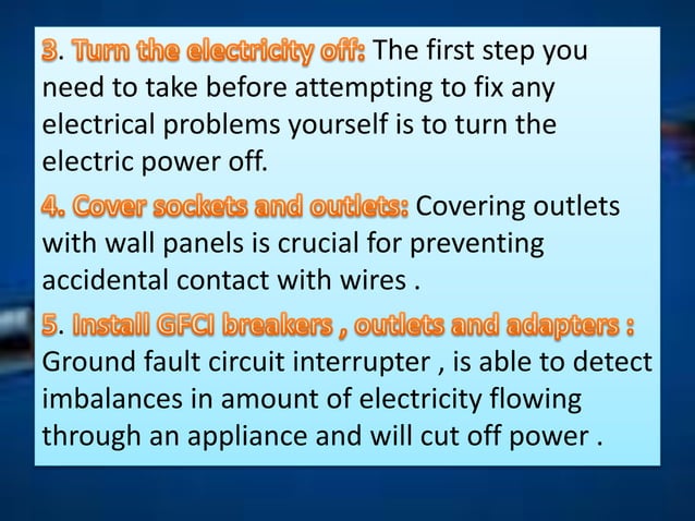 Electrical safety precautions and Electric shocks | PPTX | First Aid | Injuries