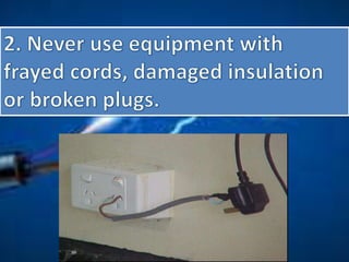 Electrical safety precautions and Electric shocks | PPTX