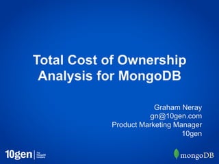 Webinar: A Total Cost of Ownership Analysis for MongoDB | PDF