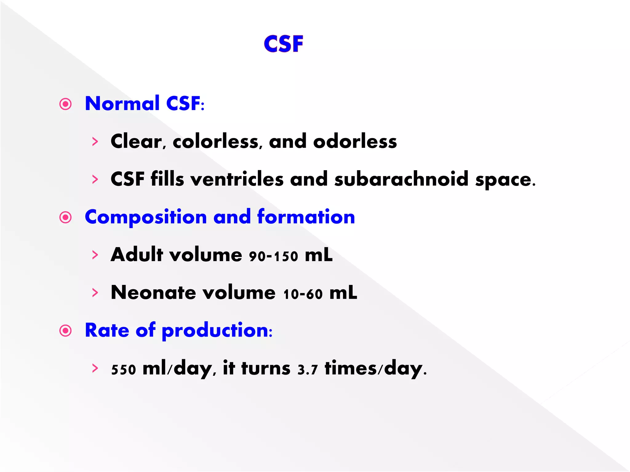 CEREBROSPINAL FLUID (CSF) | PPTX