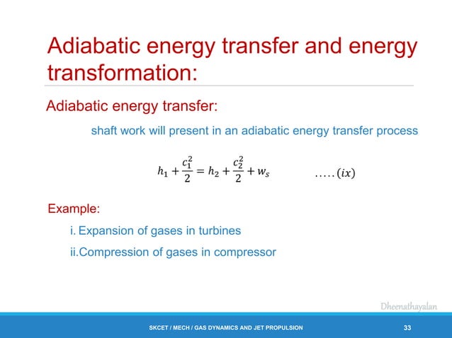 GAS DYNAMICS AND JET PROPULSION | PPTX | Physics | Science