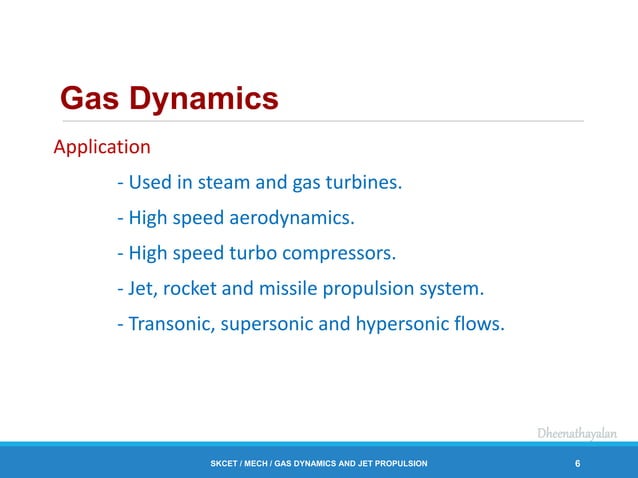 GAS DYNAMICS AND JET PROPULSION | PPTX | Physics | Science