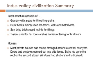 1.3 Town Planning in Indus valley civilization | PDF