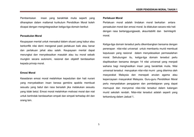 1. dskp kssr p.moral th1 semakan | PDF