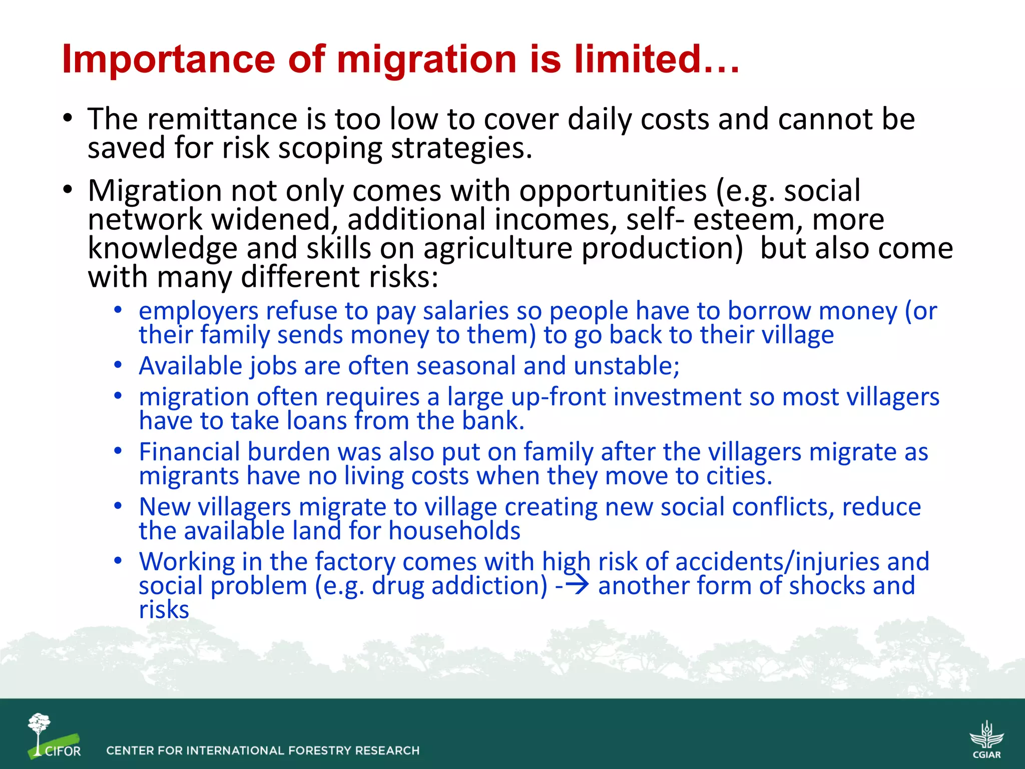 Importance of migration as local risk scoping strategy in response to ...