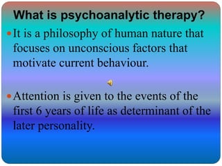 Psychoanalysis Therapy Ppt