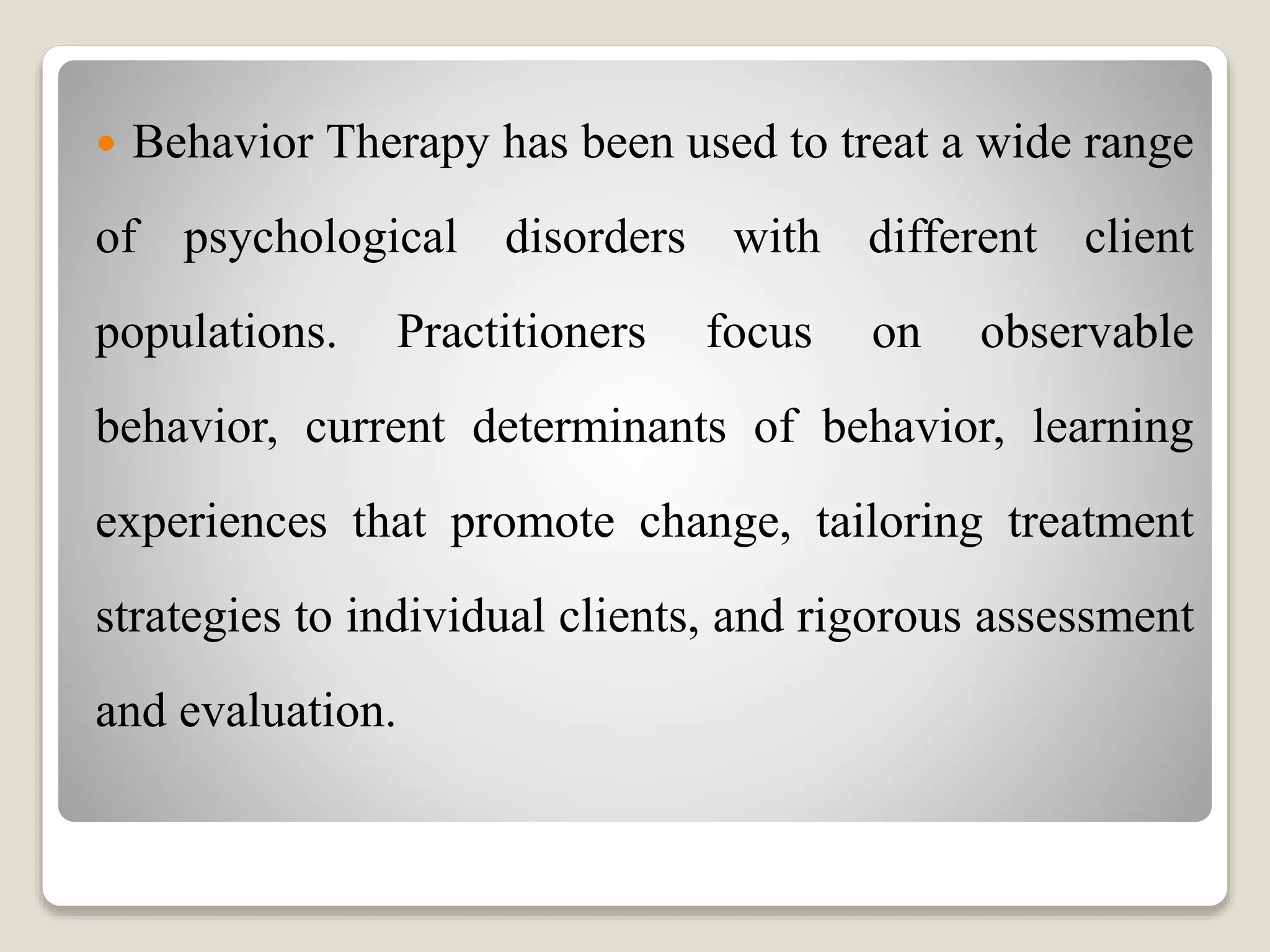 Behavioral Therapy | PPTX | Physical Therapy | Wellness