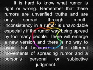 How One's Personal Judgment Affect The Transmission Of Rumor and How it ...