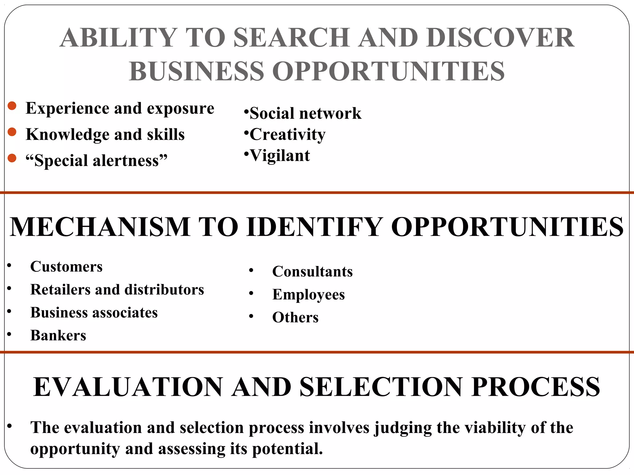 BUSINESS OPPORTUNITY AND SELECTION | PPT