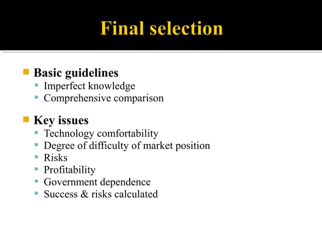 BUSINESS OPPORTUNITY AND SELECTION | PPT