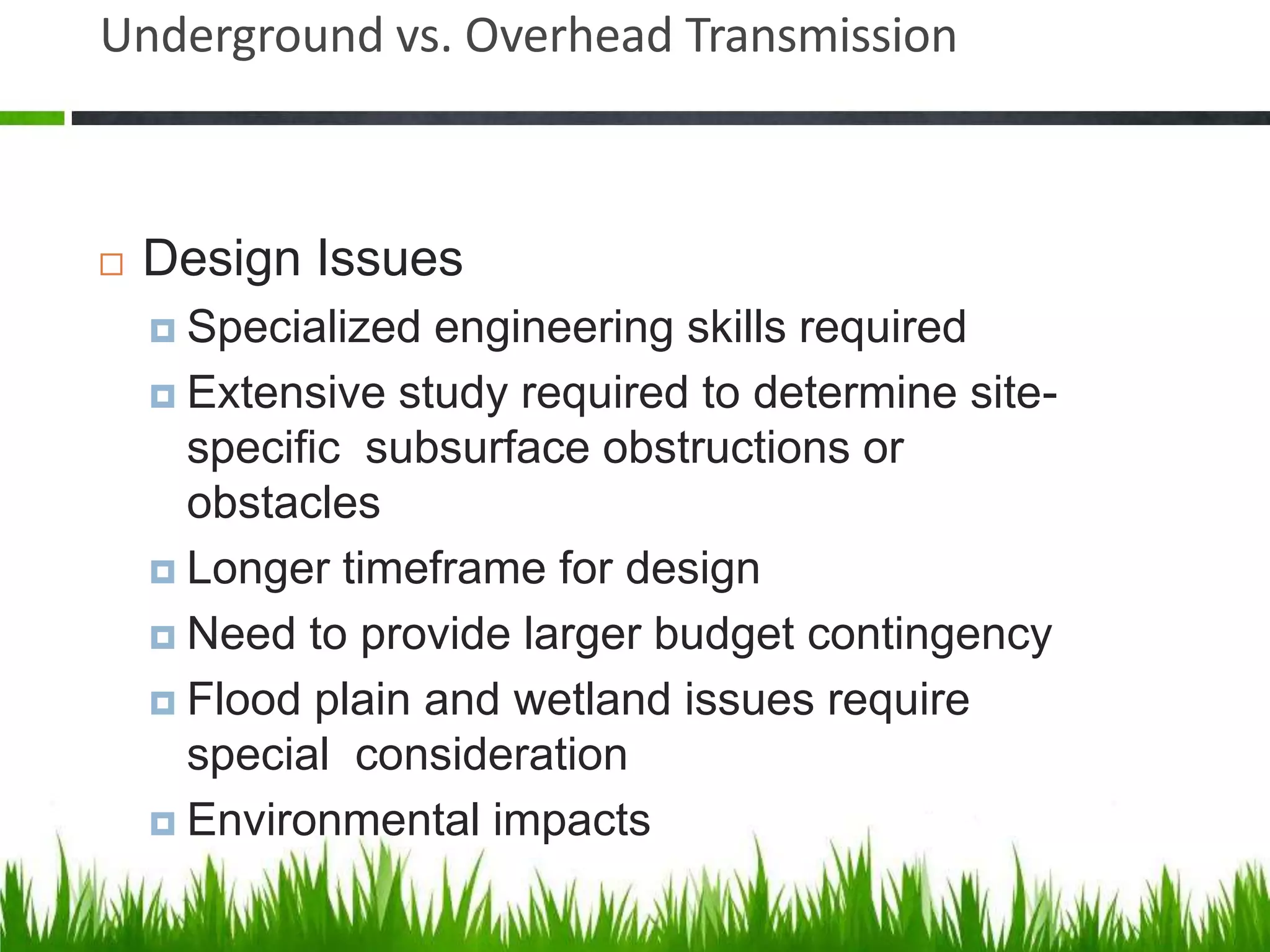 1.8 overhead vs underground system | PPTX
