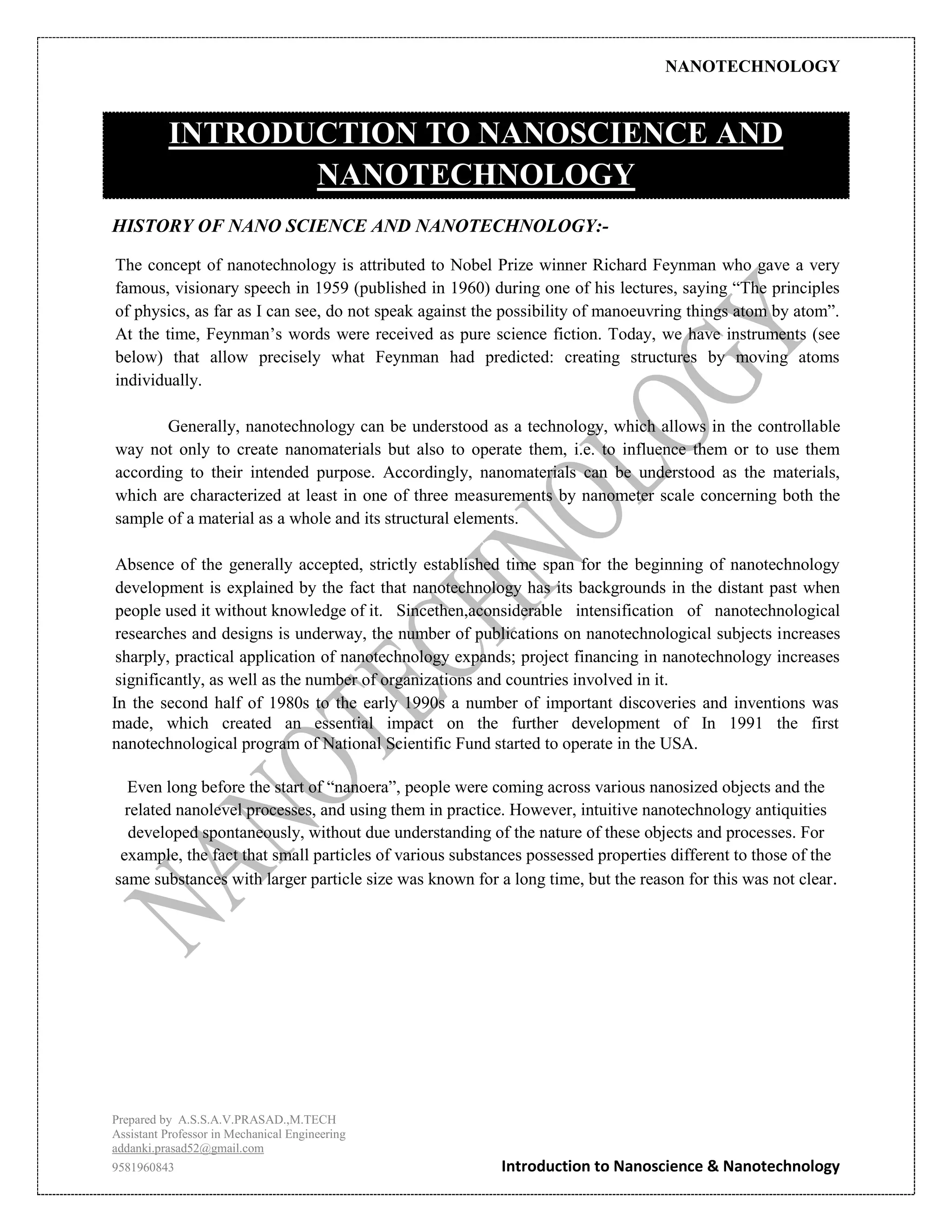 introduction to nanoscience_and_nanotechnology | PDF | Physics | Science