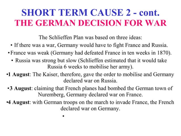 CAMBRIDGE IGCSE HISTORY: LONG/SHORT TERM CAUSES OF WORLD WAR 1 | PPT