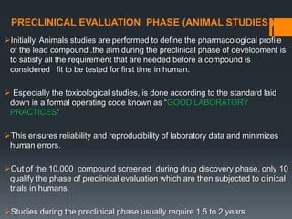 Preclinical studies, clinical trails and pharmacovigilance | PPTX