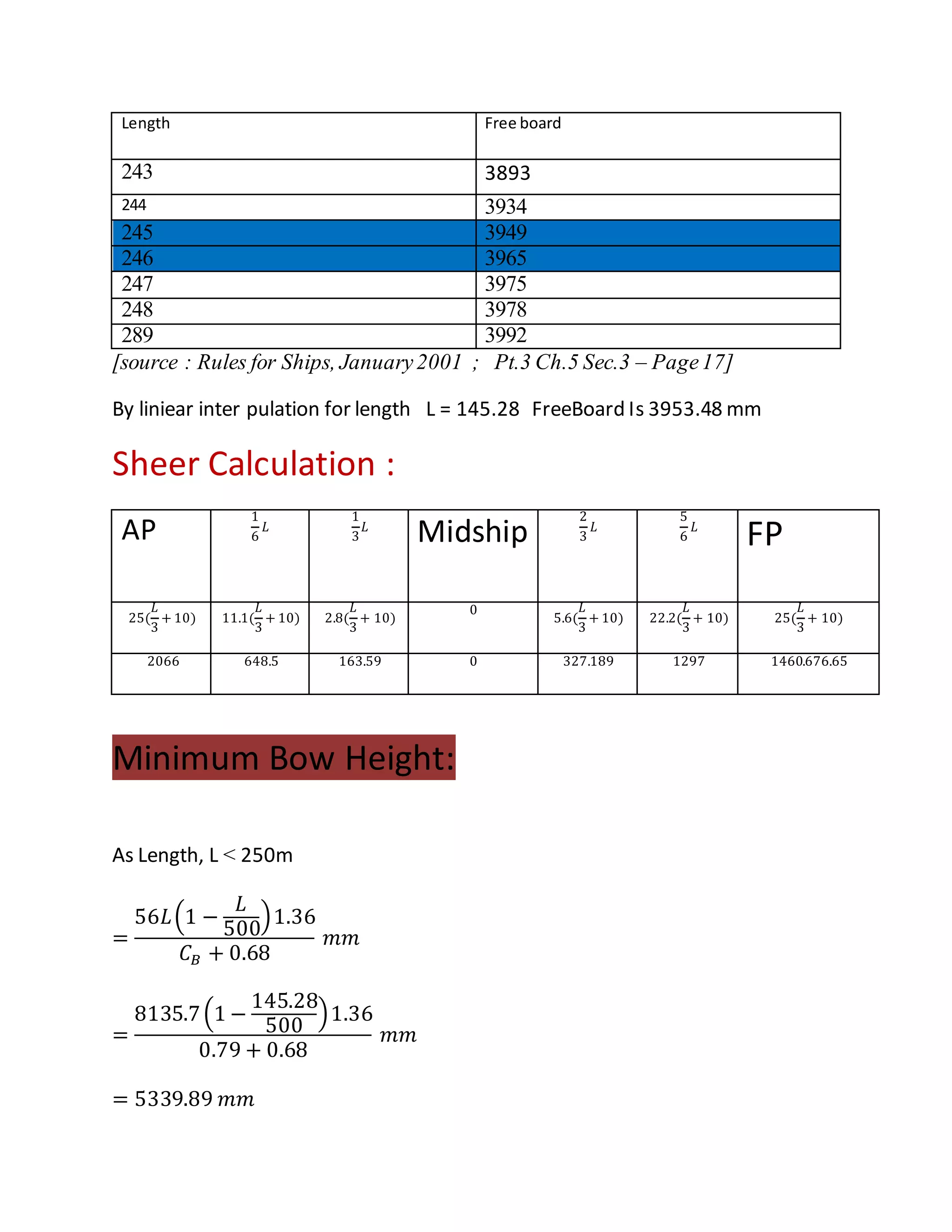 Determination of principal particulars of ship | DOCX