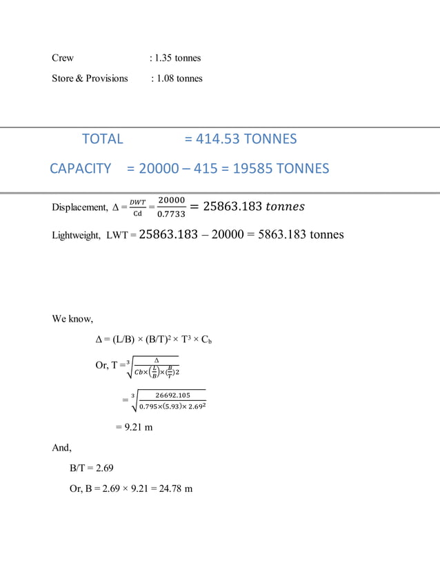 Determination of principal particulars of ship | DOCX