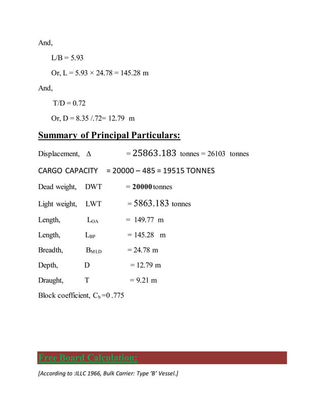 Determination of principal particulars of ship | DOCX