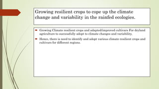 climate resilient dry land technologies | PPTX