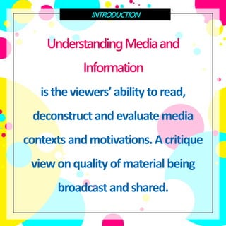 Introduction to Media and Information Literacy | PPTX